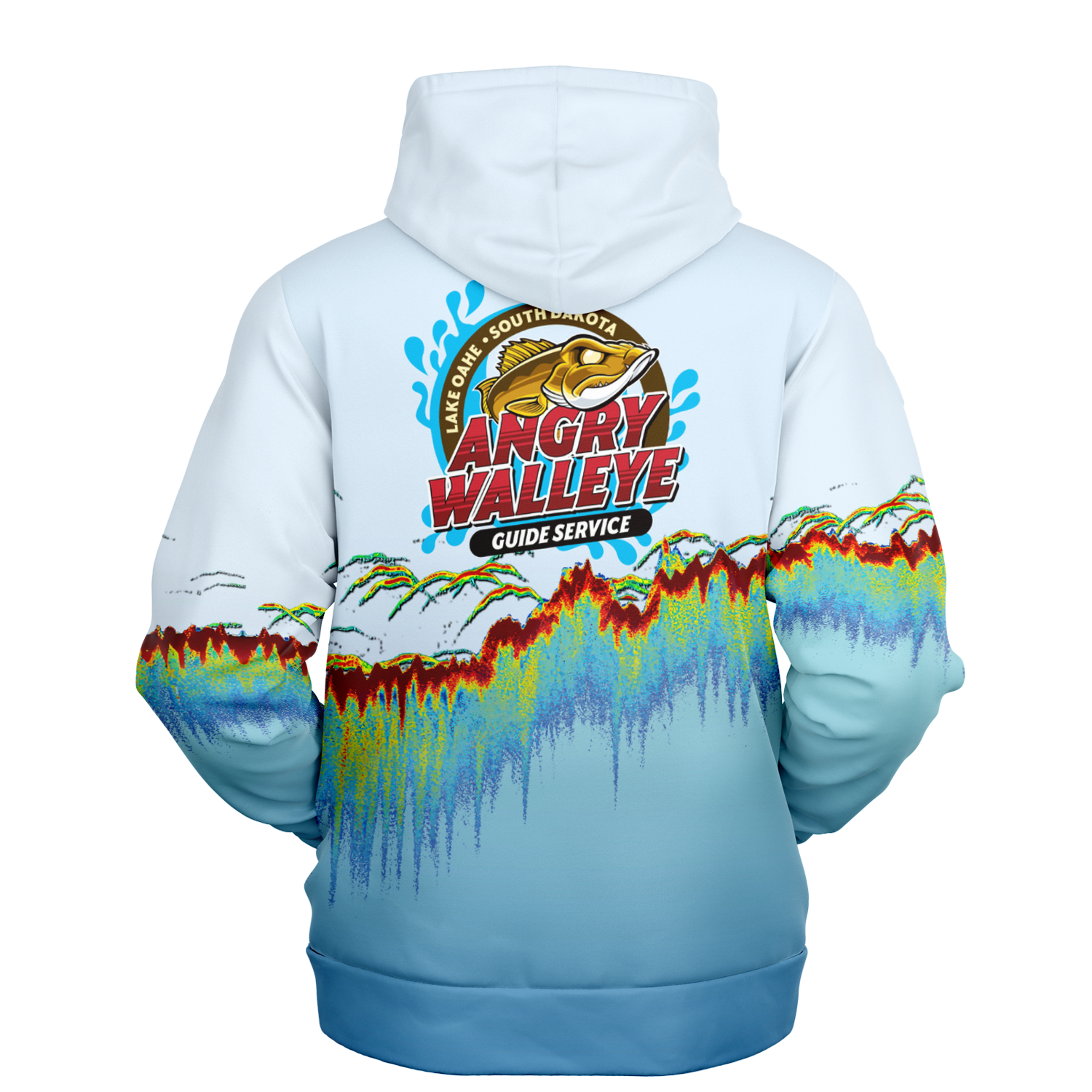 Angry Walleye - Sonar Scan Light Blue Premium Hoodie – UPB4DAWN